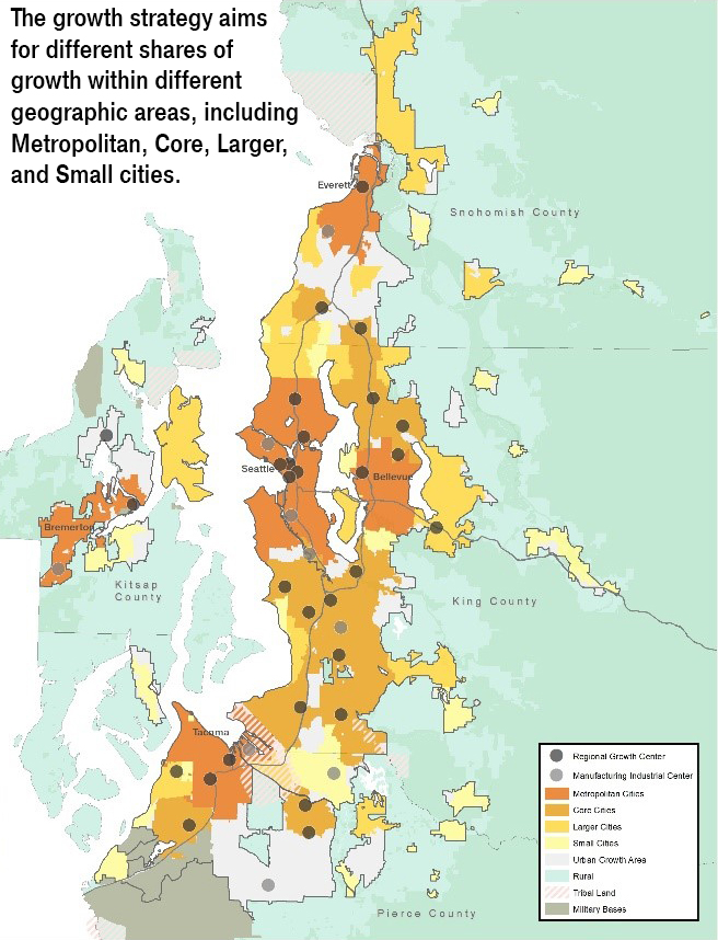 Map - Regional Growth Strategy geographies | Puget Sound Regional Council